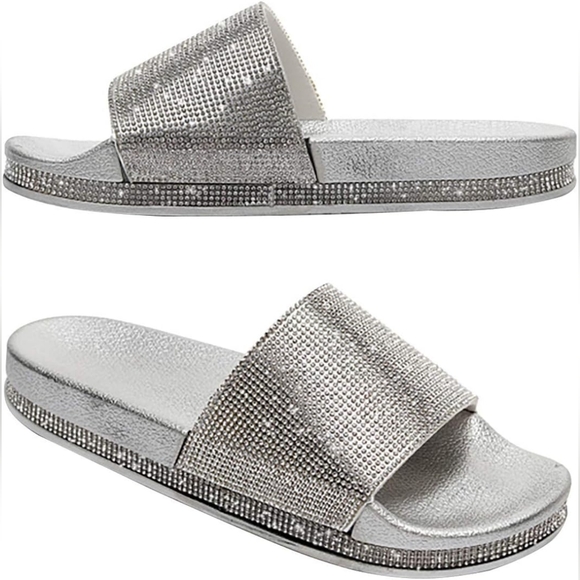 Sophie Sue | Shoes | Sophie Sue Bling Pool Slide Sandals | Poshmark